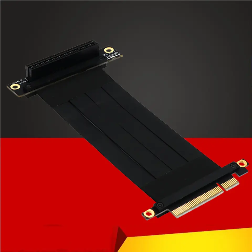 A PCIe extension cable for graphics cards, designed to connect two PCIe ...