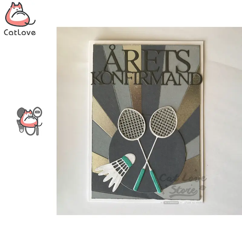 Badminton Racket Series Metal Cutting Dies Scrapbooking Stencil Die ...