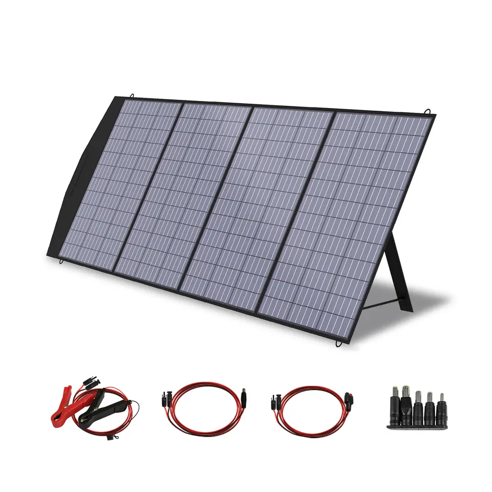 High-Power Foldable Solar Panel For Charging Laptops And Generators.