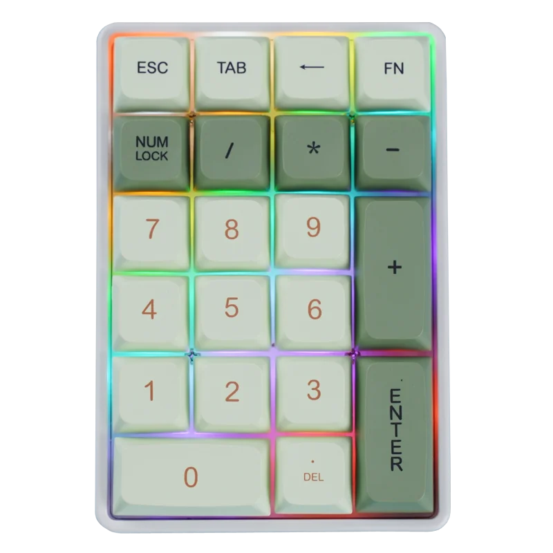 K21 무선 기계식 키보드, 21키, BT/2.4Ghz/USB-C 연결, 다채로운 조명, PC 노트북용 풀 키 핫스왑 ...