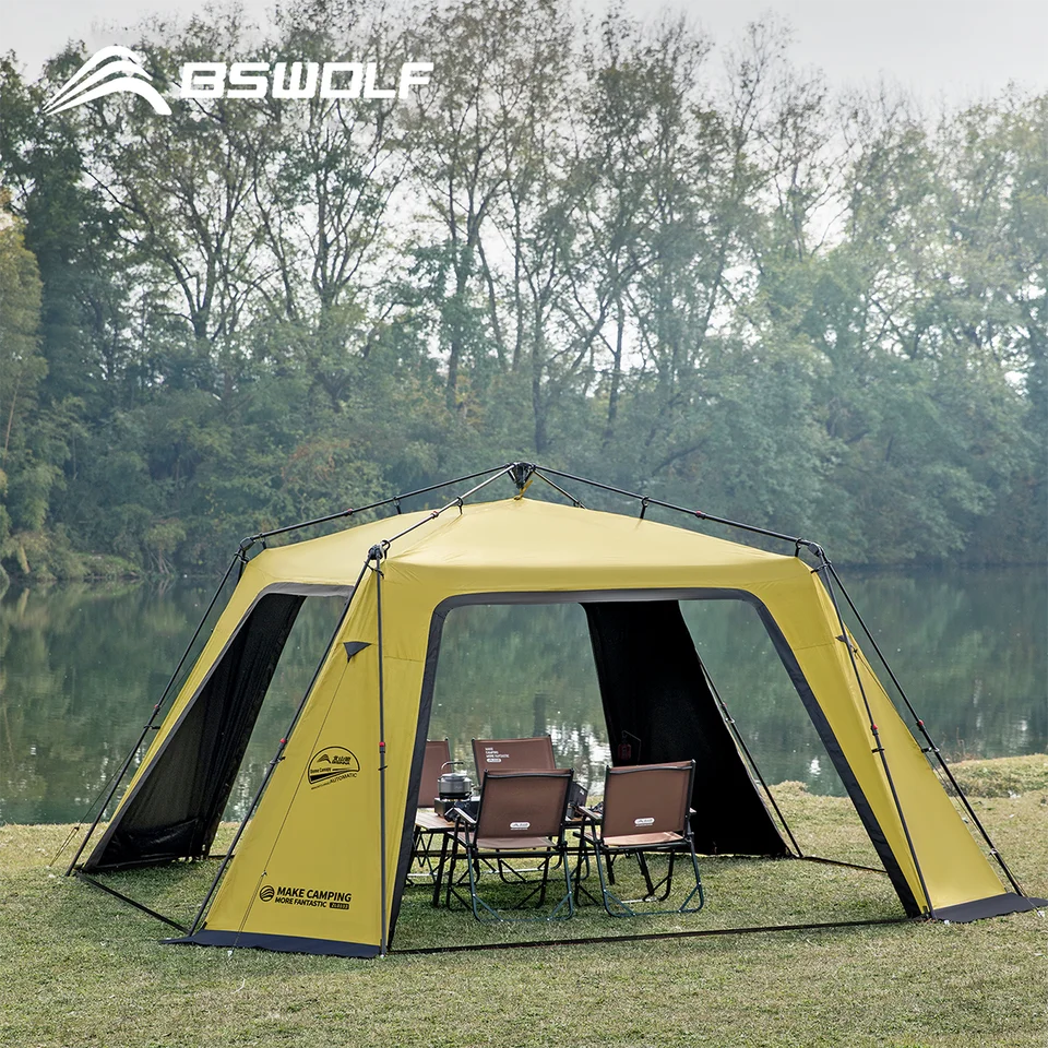 BISINNA 6-8 Persons One-touch Dome Tent Vinyl Coated Canopy Waterpoof ...