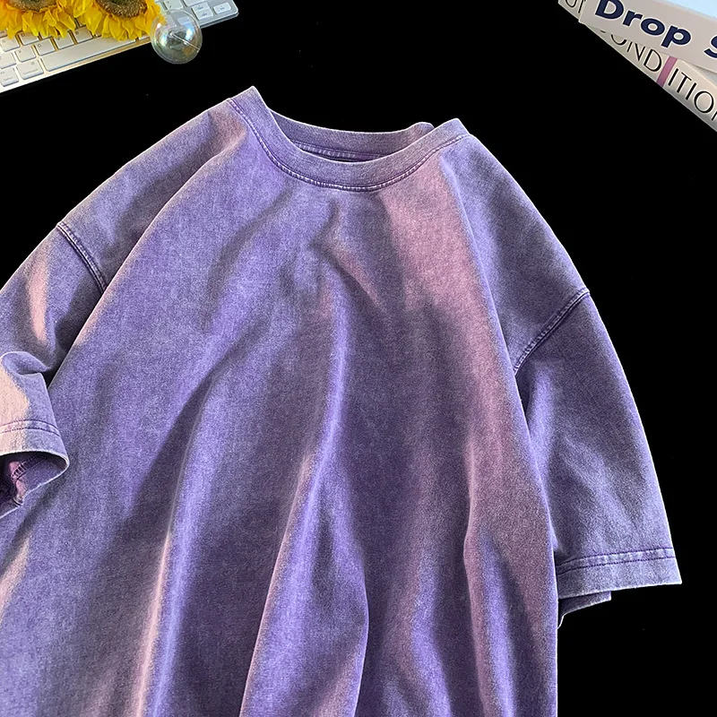 Quality Oversized Acid Washed Y2K T Shirt men Vintage T-shirts ...