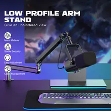 Adjustable Low-Profile Arm Microphone Stand With Cable Management For ...