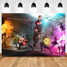 Marvel Superhero Backdrops Custom Banner Avengers Theme Party Kids ...