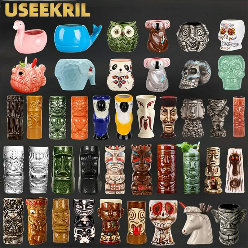 Creative Tiki Mug | Hawaiian Ceramic Cocktail Cup | Bar Gift For Friends