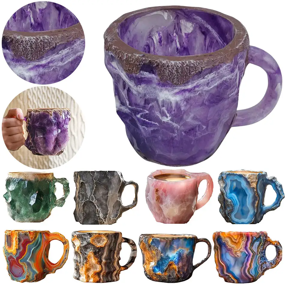Elegant Mineral Crystal Simulation Coffee Mug, Cute Gift For Coffee Lovers.