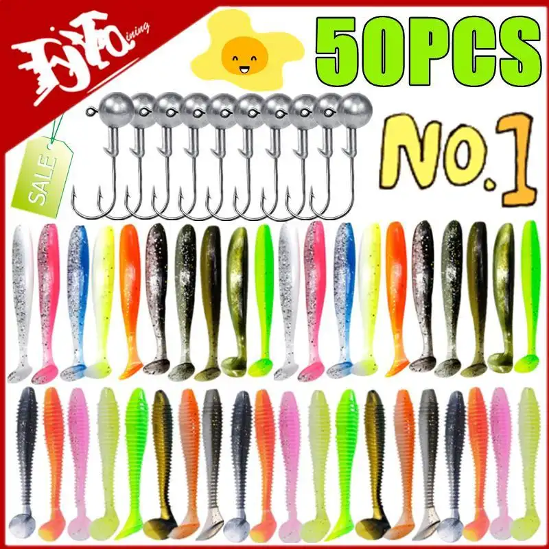 High-Quality 50/30/15Pc Silicone Fishing Lures For Crankbait And Jigging.
