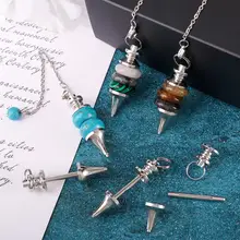 10 Platinum-Toned Screw Pendants For Necklaces, Healing, And Dowsing.