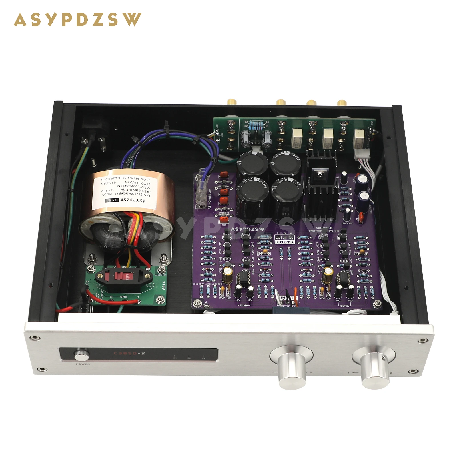 HIFI C3850-S Single-ended Class A Preamplifier With 3 Way RCA input ...