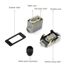 Hdc He Heavy Duty Connector 6-48 Core Aviation Plug, Waterproof ...