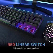 Dierya Dk61Se 60% Mini Rgb Backlit Mechanical Keyboard For Pc/Laptop ...