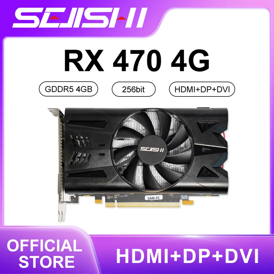 High-Performance Sejishi Amd Radeon Rx 470 4Gb Gddr5 Crypto Mining Gpu Card.