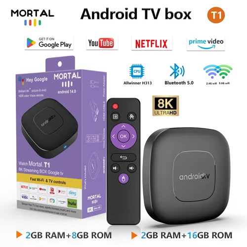 Android Tv Box Mortal T1 Versión Global Wifi6 Control De Voz