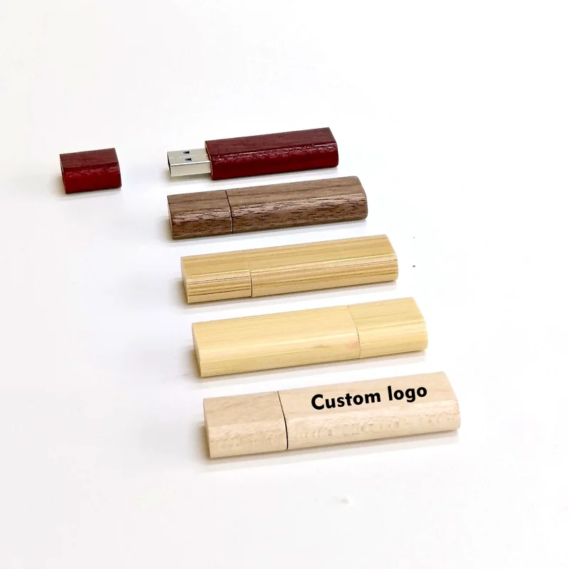 Free Custom Laser Engraving LOGO Color Strip Wooden USB2.0 Flash Drive ...