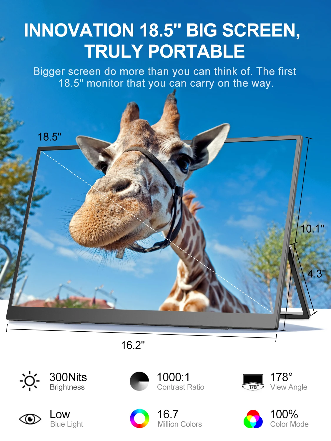 UPERFECT 18 UMax 18.5" Computer Monitor Portable 120hz Display FHD With ...