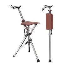 Crutch aluminum alloy cane stool, one click folding cane chair, elderly ...