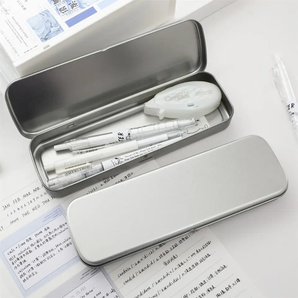 Rectangular Tin Box Metal Pencil Case High Quality Tinplate Pen Box ...