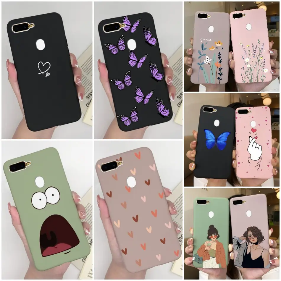 Silicone Phone Case for OPPO A5S Case AX5s Soft Cute Girl TPU Back ...