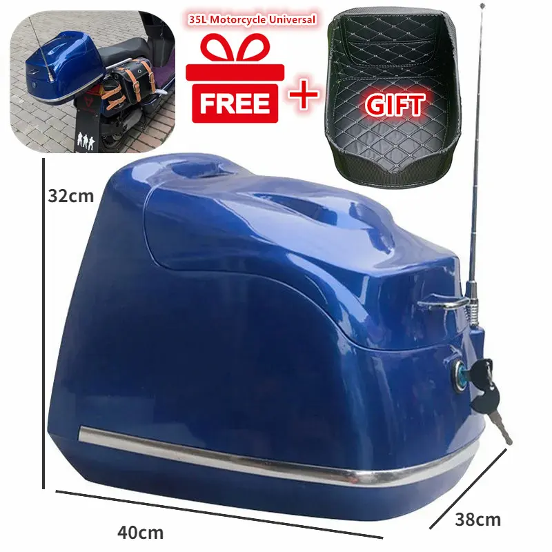 35L Moto Trunk Scooter Toolbox Retro Motorcycle Tail Box Quick Release ...