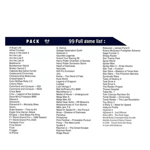 Para True Blue Mini PACK 64 64GB Game Stick para Genesis para Mega ...
