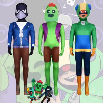 Brawl Cosplay Stars Costume Kids Adult Leon Crow Spike BrawlStars ...