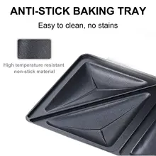 Electric Triangle Sandwich Maker Panini 750W Cooking Kitchen Appliances ...