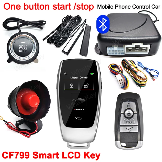 Chiave intelligente LCD universale Ingresso senza chiave Chiusura centralizzata Automazione Sistema di allarme per auto intelligente Kit di avvio arresto con un pulsante AliExpress