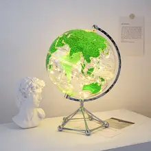 Flash LED Light World Globe,Transparent World Globe Lamp,Rotating World ...