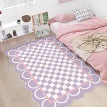 Checkerboard carpet cute plaid irregular IG girly rugs large area ...