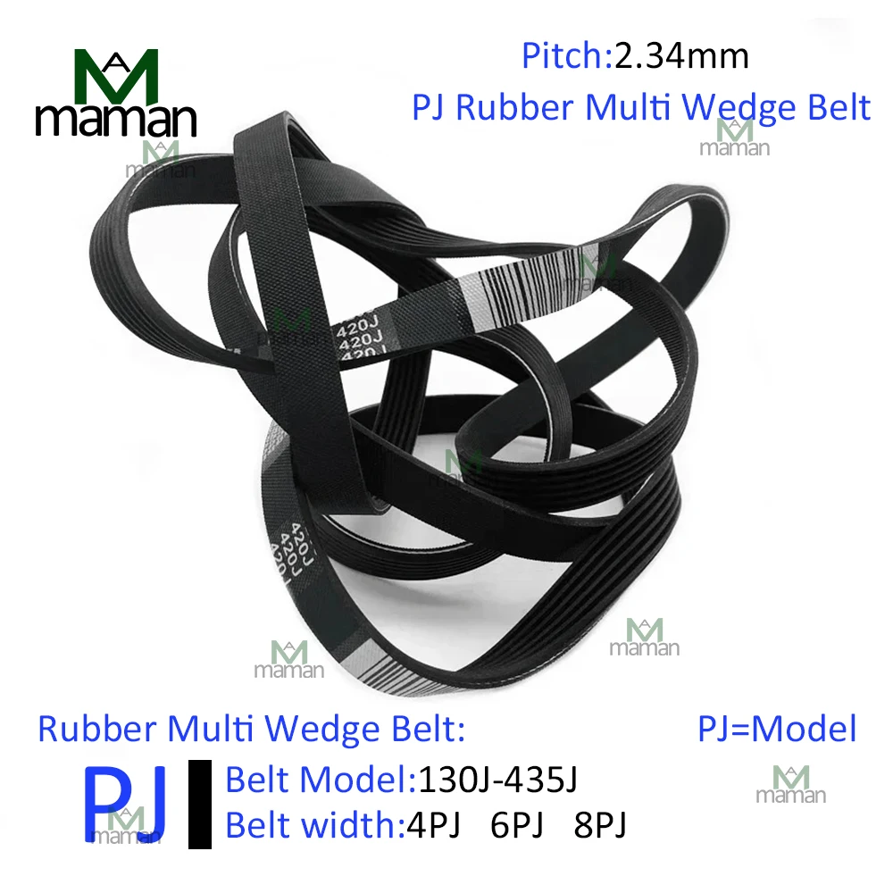 Rubber Multi Wedge PJ Type Multi Groove Belt Models PJ130~PJ435 Multi ...