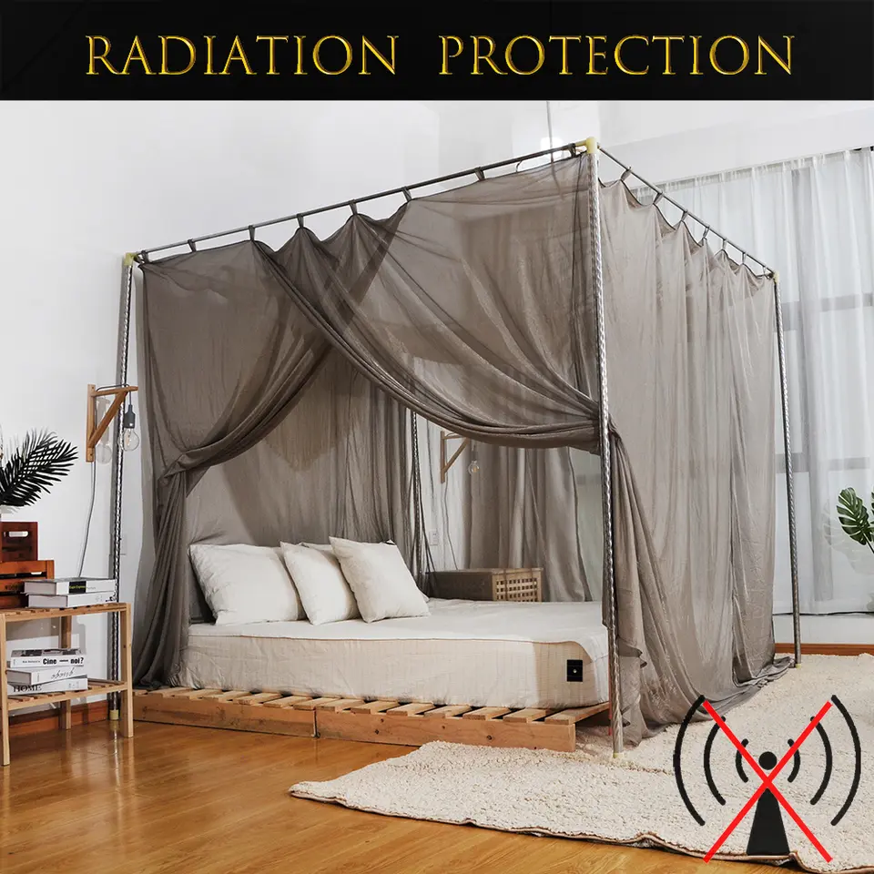 Emf Protection Mosquito Net, Grounded Faraday Cage, Silver Fiber Mesh ...