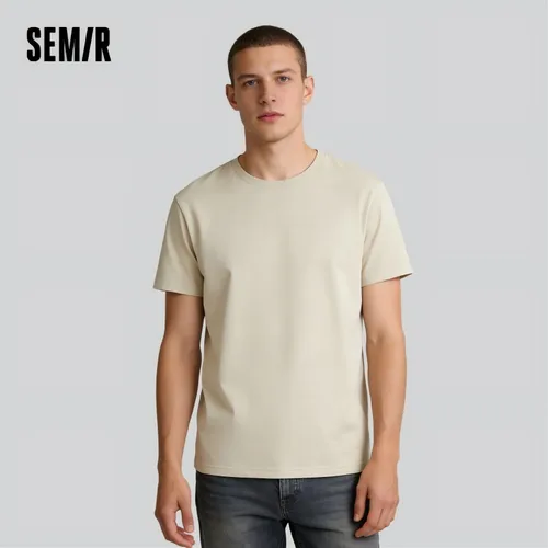 Camiseta Semir De Manga Corta Para Hombre, 100% Algodón,
