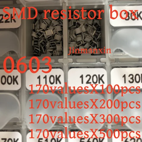 Caixa de resistor SMD 1% 0603 Kit de sortimento de resistor componente ...