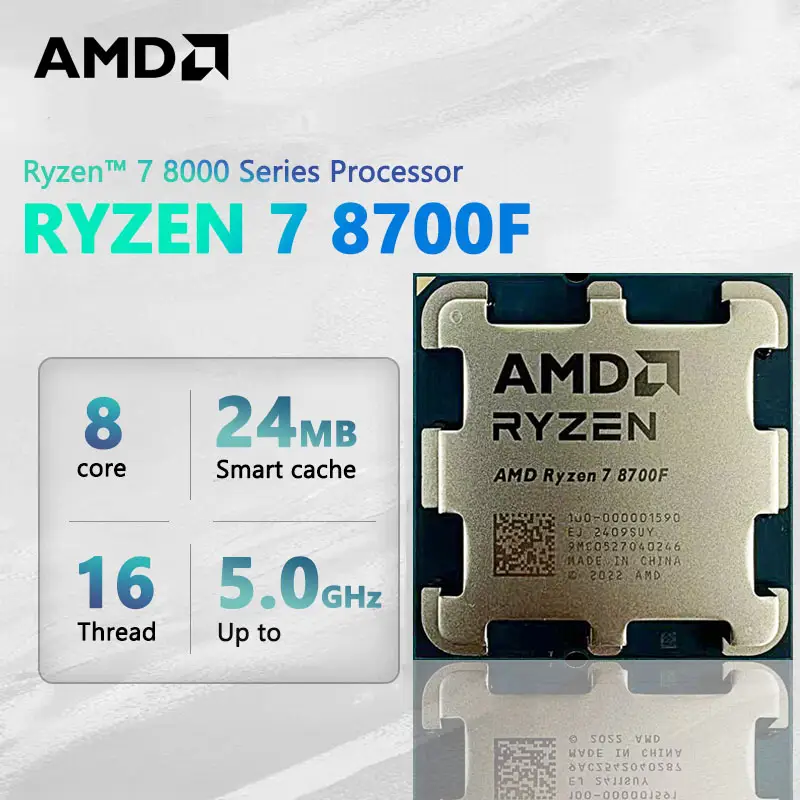 High-Performance Amd Ryzen 7 8700F Cpu For Gaming And Multitasking, Am5 Socket.
