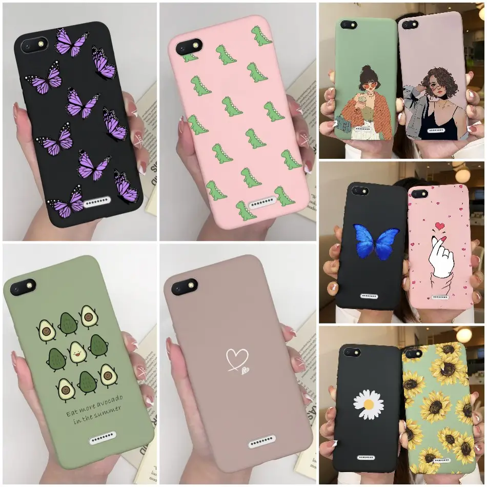 For Xiaomi Redmi 6A Case Cover Soft Silicone multicolor cute tpu Phone ...