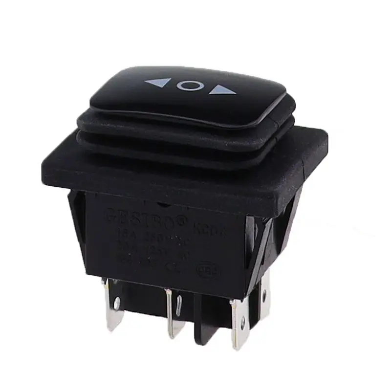 Waterproof 6-Pin Rocker Switch, 3-Position On-Off-On, Durable, Lockable.