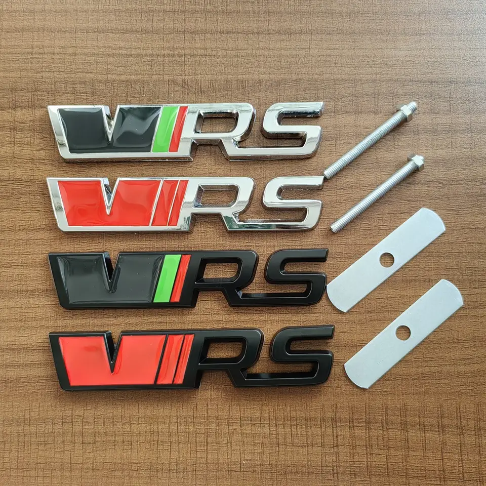3D Metal Rs Logo Emblems For Skoda Grills | Vrs Stickers Accessories