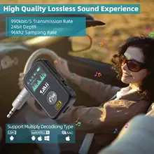 1Mii B07Pro+ Wireless Car Audio Adapter With Oled Display And Aptx.
