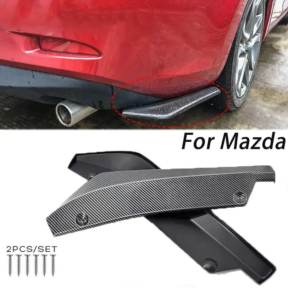 Enhance Your Mazda'S Rear With Our Stylish 2Pc Bumper Lip Wrap Spoiler.