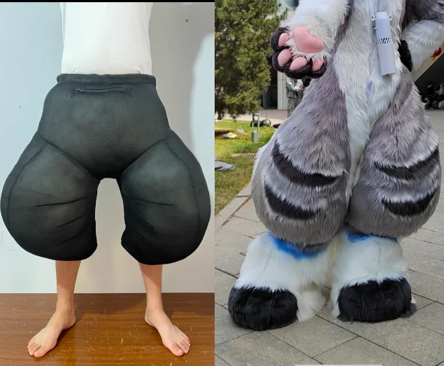 Cute Mascot Furry Costume Set, Handmade Stuffed Legs, Perfect Pet Costume