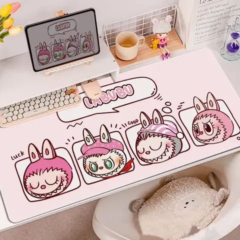 Cartoon Labubu Peripheral Mouse Pad Large Waterproof Dormitory Offic ...