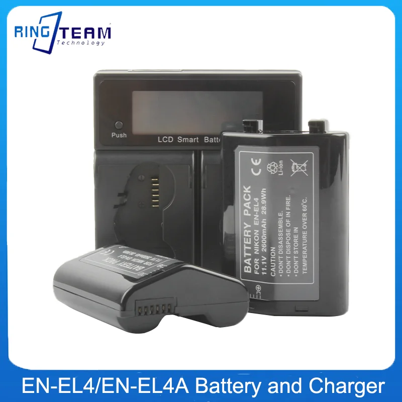 High-Quality En-El4A Battery Pack And Charger For Nikon Dslr Cameras.