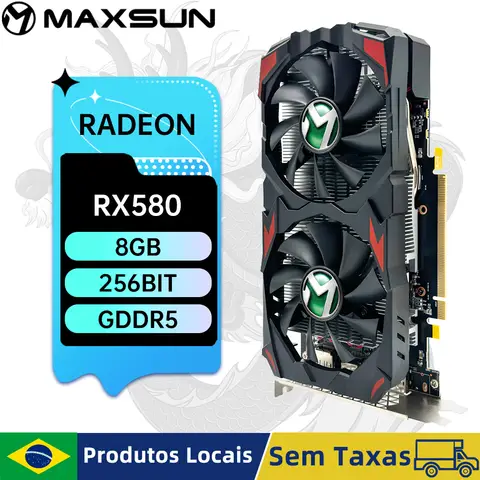 MAXSUN New AMD RX 580 8GB 2048SP Placa De Video Gaming Graphics Card ...