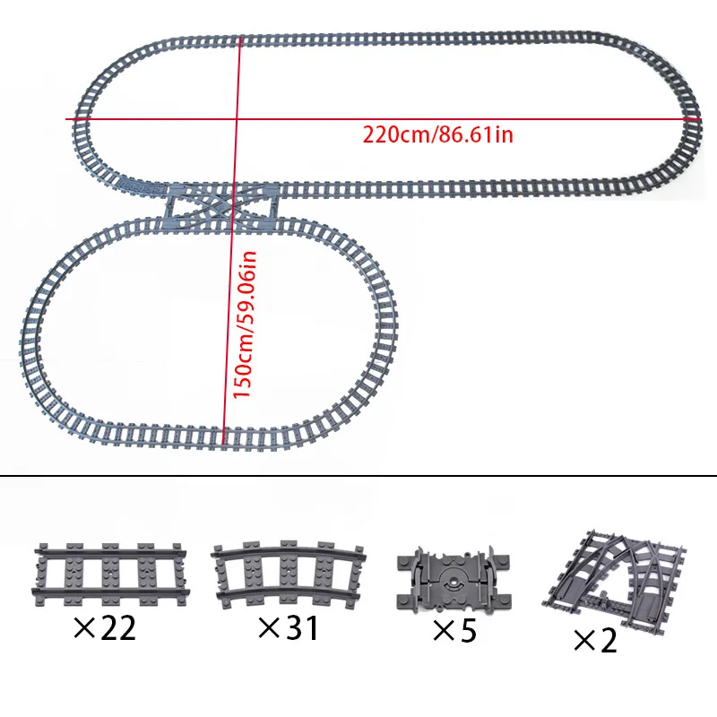 MOC Compatible With LEGO Train Track Combination Scene Building Blocks ...
