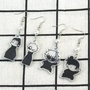 Anime Earrings Accessories Acrylic Cartoon Figures Gojo Satoru Geto Suguru Dangle Earrings AliExpress 36