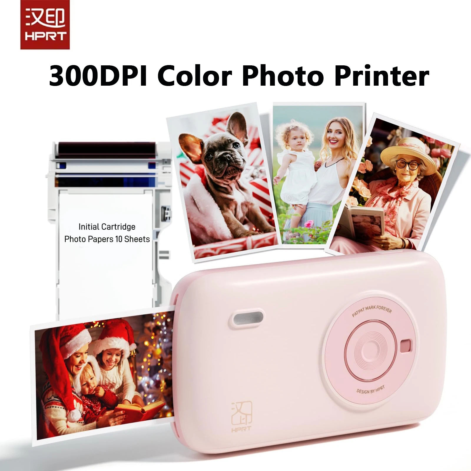 HPRT CP2100 Portabl Color Photo Printer 300DPI Mini Printer BT Travel ...