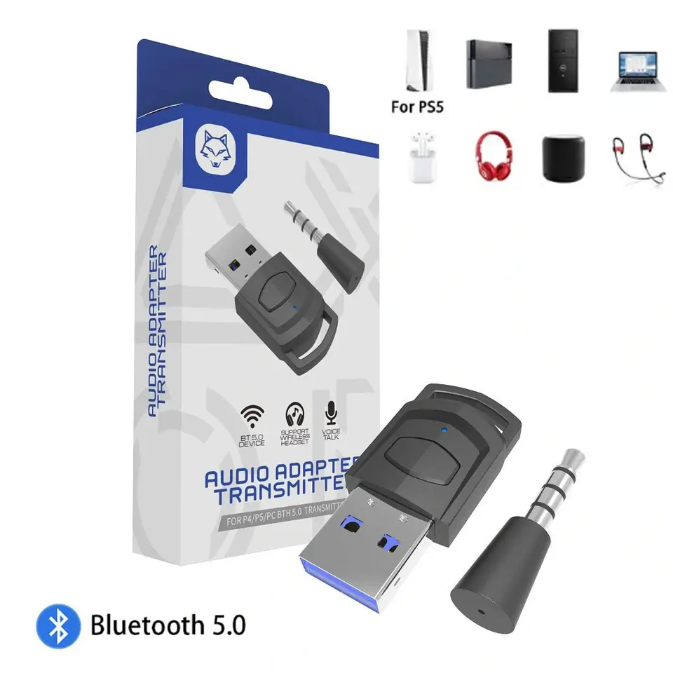 Wireless Headphone Adapter Receiver for Sony PS5/PS4 Game Console PC ...