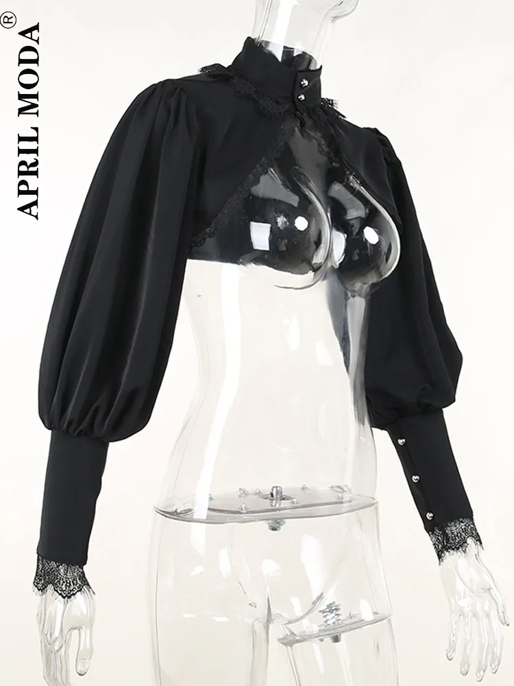 Lace Gothic Black Short Steampunk Crop Jacket Kawaii Vintage Gorgeous ...