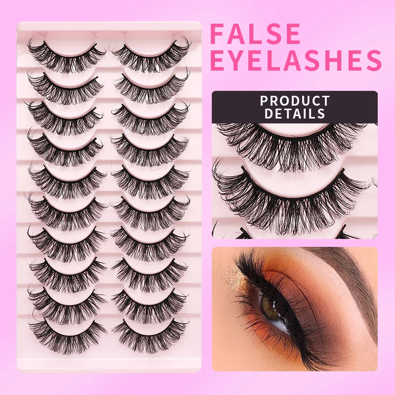 Russian Strip Lashes Makeup Lashes 25mm 3D Mink Volume Fluffy Natural ...