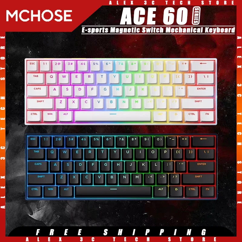 Mchose Ace60 Pro Mechanical Keyboard, Rgb, Magnetic Switch, Customizable, E-Sports Gaming Accessory